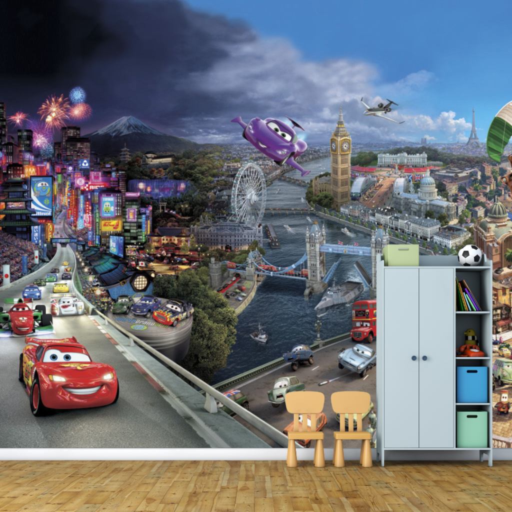 Disney Pixar Cars World Grand Prix Wall Mural – Lightning McQueen’s ...